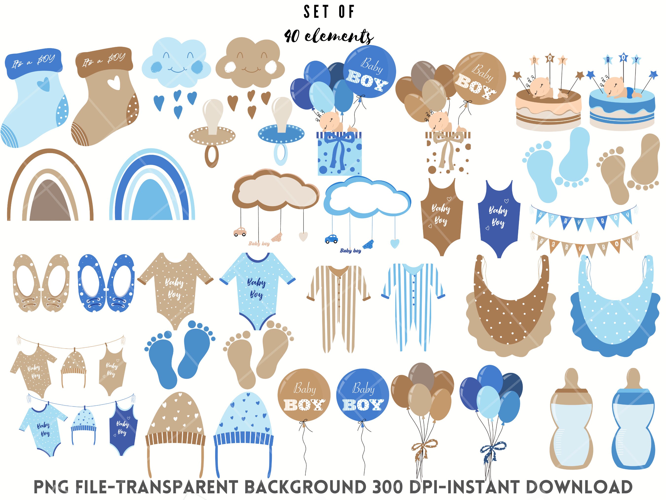 Baby Boy Clipart Baby Shower Clipart Baby Boy Boho Baby Stuff - Etsy