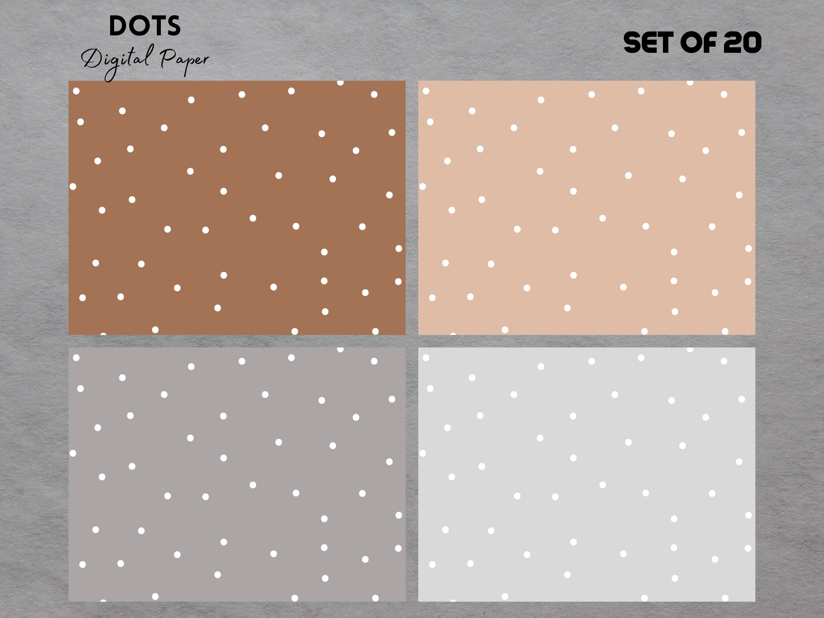 Rainbow Polka Dot Digital Paper Set Polka Dot Papers Rainbow - Etsy