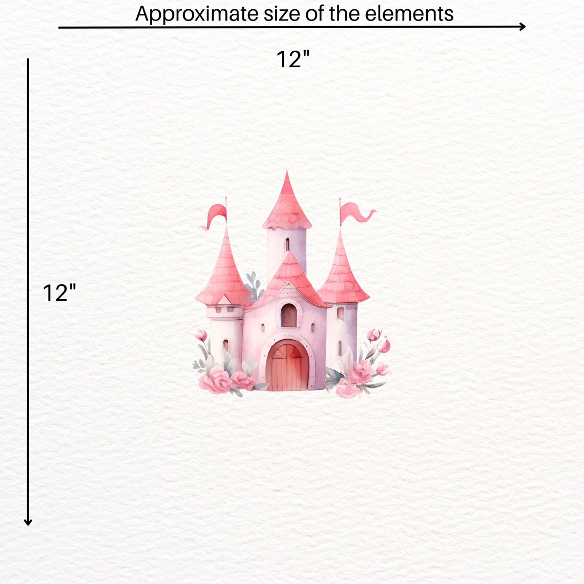 Pink Castles PNG Clipart Princess Castle Clipart Watercolor Castle Printable Watercolor ...