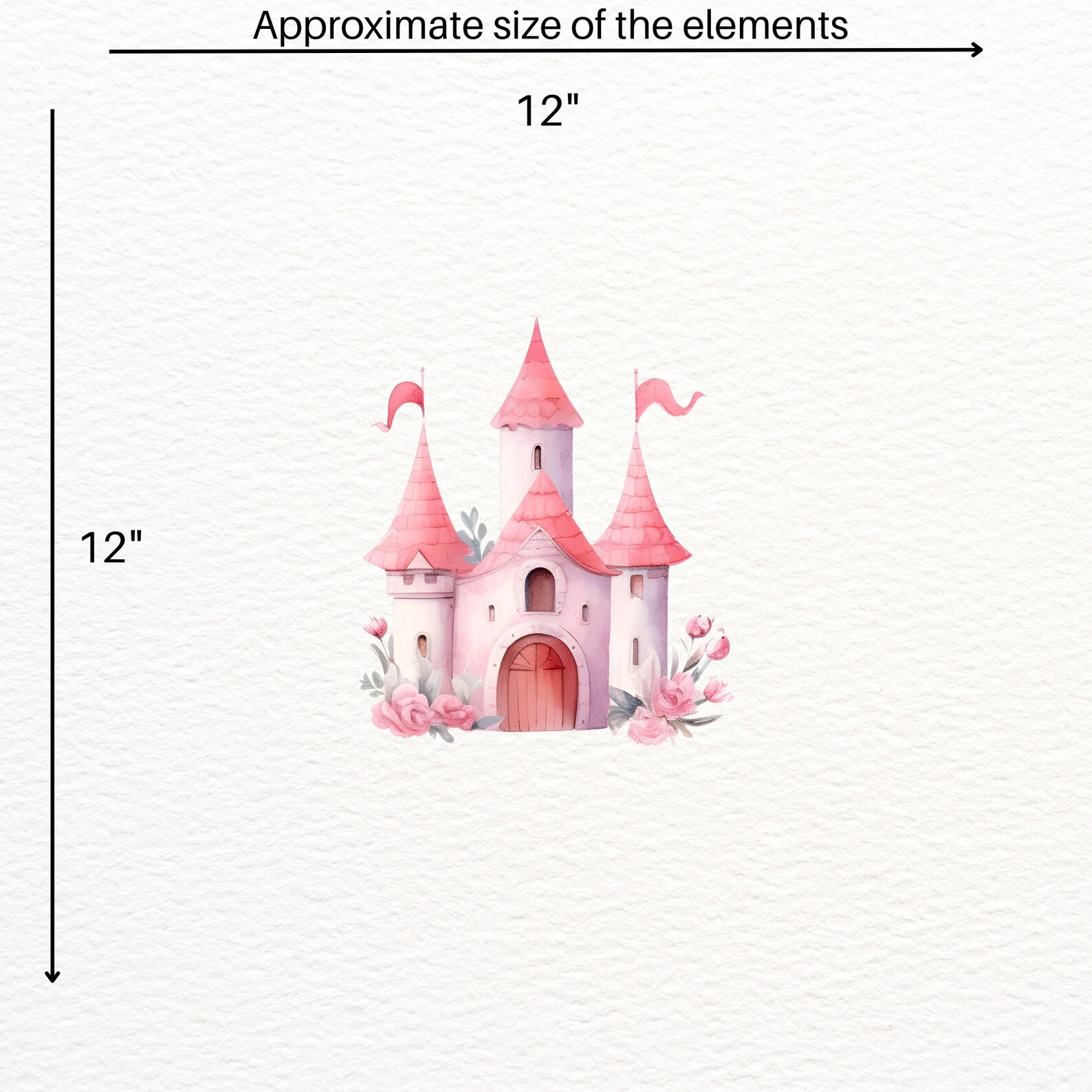 Pink Castles PNG Clipart Princess Castle Clipart Watercolor Castle Printable Watercolor ...