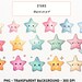 Stars Clipart PNG Bundle Kawaii Stars Rainbow Clipart Cute Magical ...