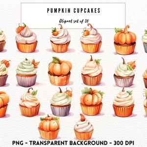 Pumpkin Spice Clipart Pumpkin Cupcakes Clipart Autumn Holiday - Etsy
