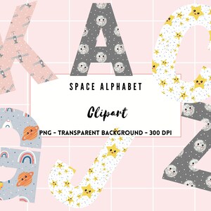 Space Doodle Alphabet Bundle Space PNG Letters Outer Space Sublimation ...