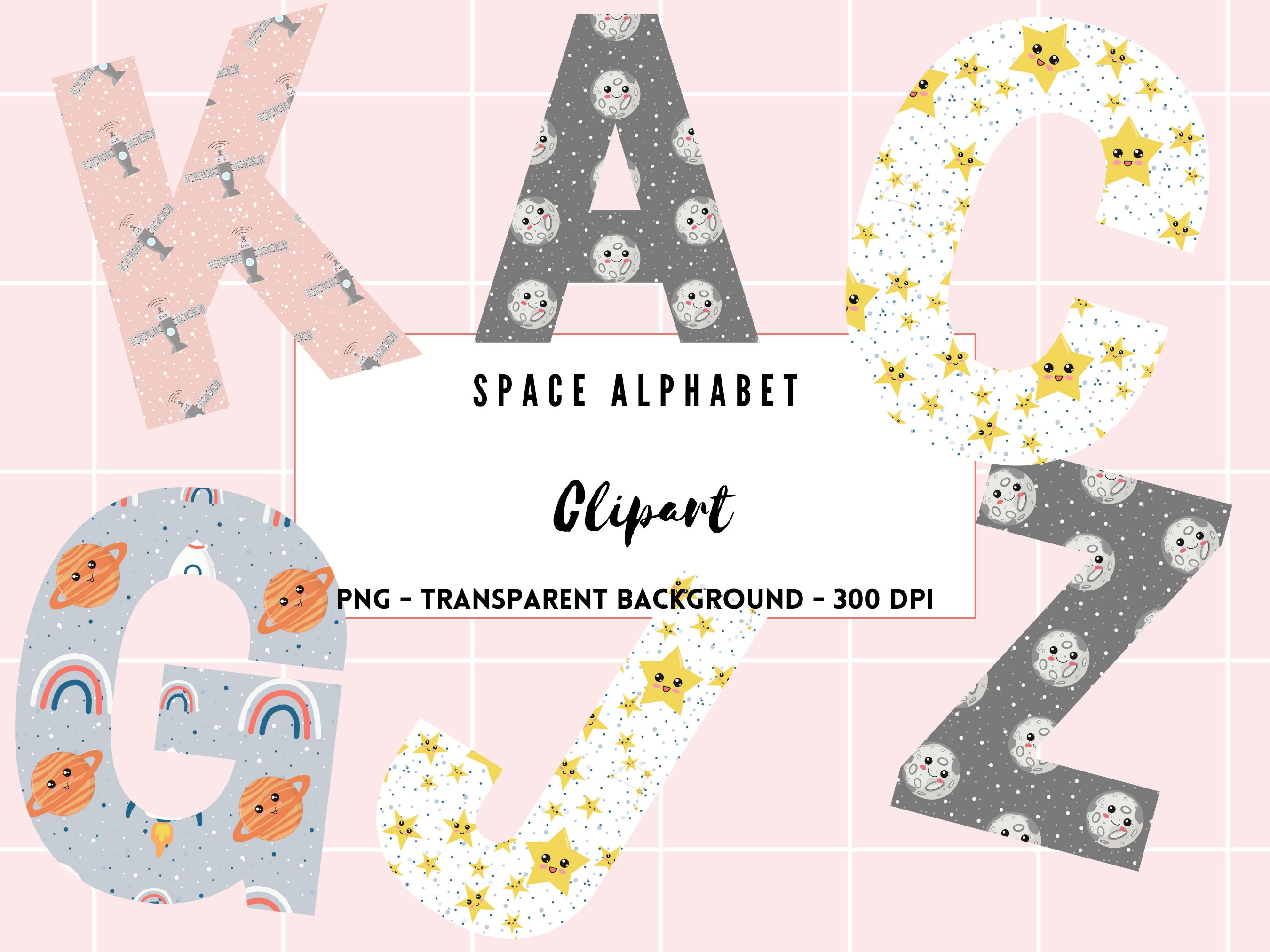 Space Doodle Alphabet Bundle Space PNG Letters Outer Space Sublimation ...