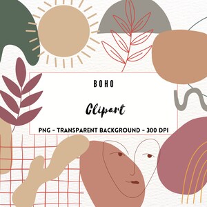 Boho Abstract Clipart Bundle Modern Boho Instant Download - Etsy
