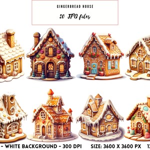 Christmas Clipart, Gingerbread House Clipart, JPG Christmas House ...
