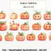 Kawaii Pumpkin Clipart Autumn PNG Pumpkins Kawaii Cartoon Autumn ...