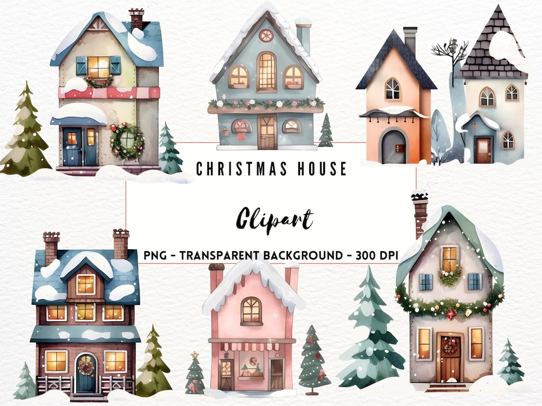 Christmas House Clipart PNG Merry Christmas Cottage House Clipart Png ...