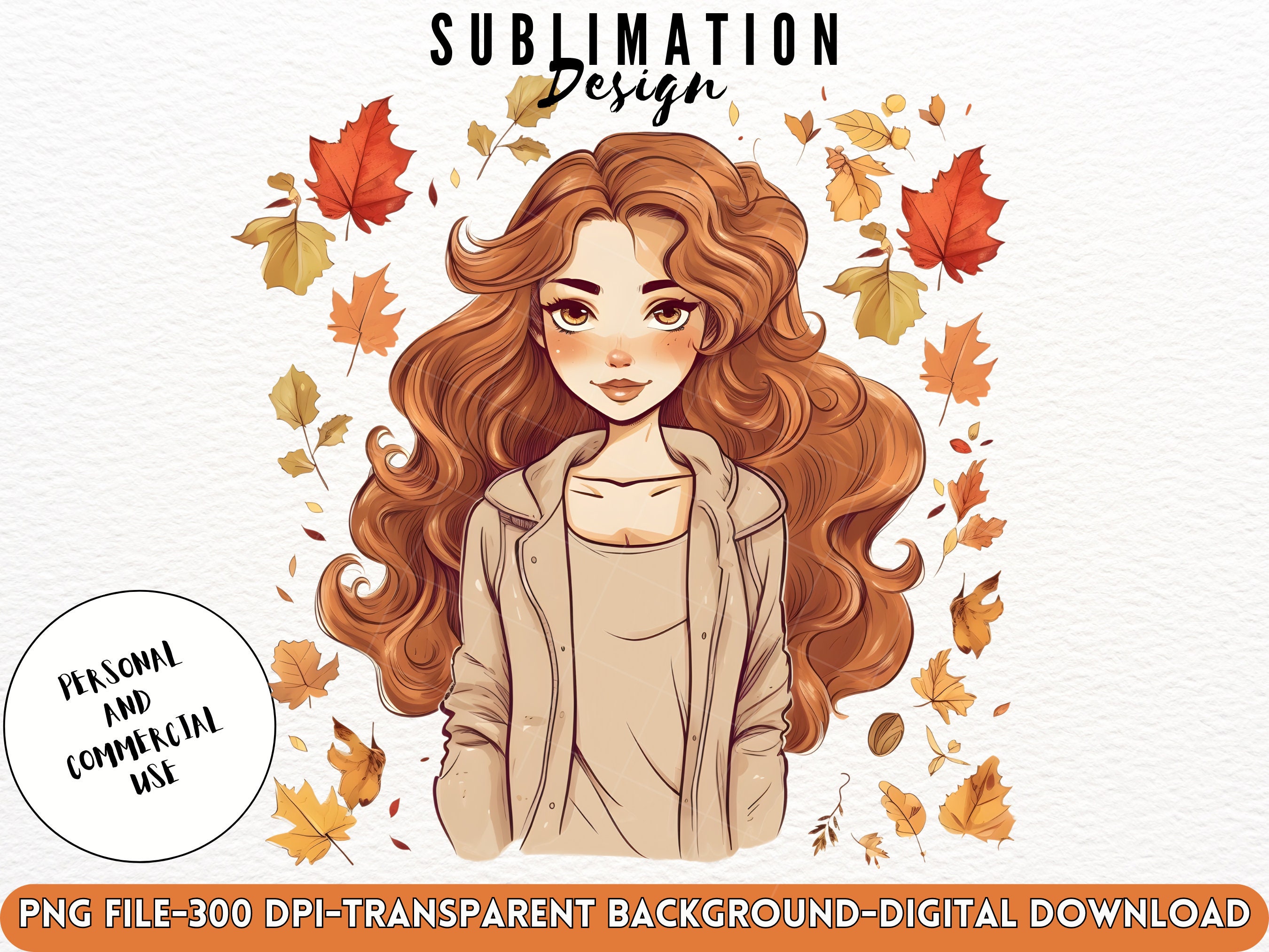 Girl Fall Png Designs Woman in the Fall Graphic Designs for - Etsy