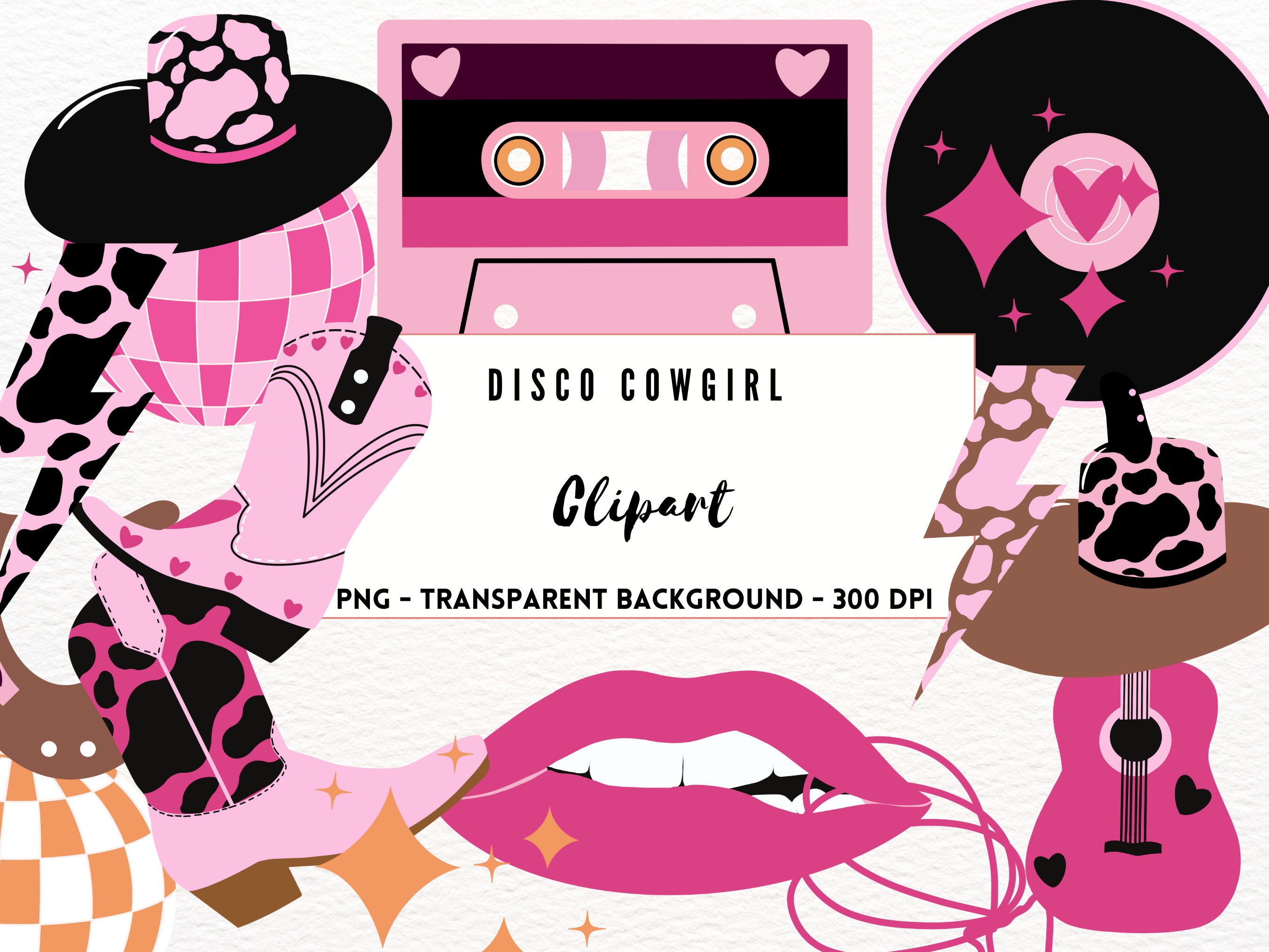 Disco Cowgirl Clip Art Western Clipart Space Cowgirl Nashville ...