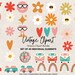 Retro Clipart Bundle Groovy Hippie Daisy Flower Retro Vibes Digital ...