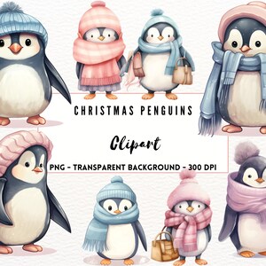Penguin Clipart PNG Cute Penguin Png Watercolor Clipart Birds - Etsy