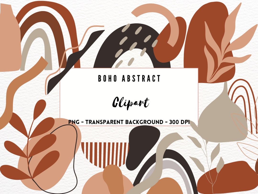 Boho Abstract Clipart Bundle Modern Boho Instant Download Abstract ...