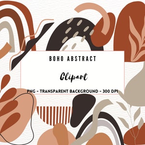 Boho Abstract Clipart Bundle Modern Boho Instant Download Abstract ...