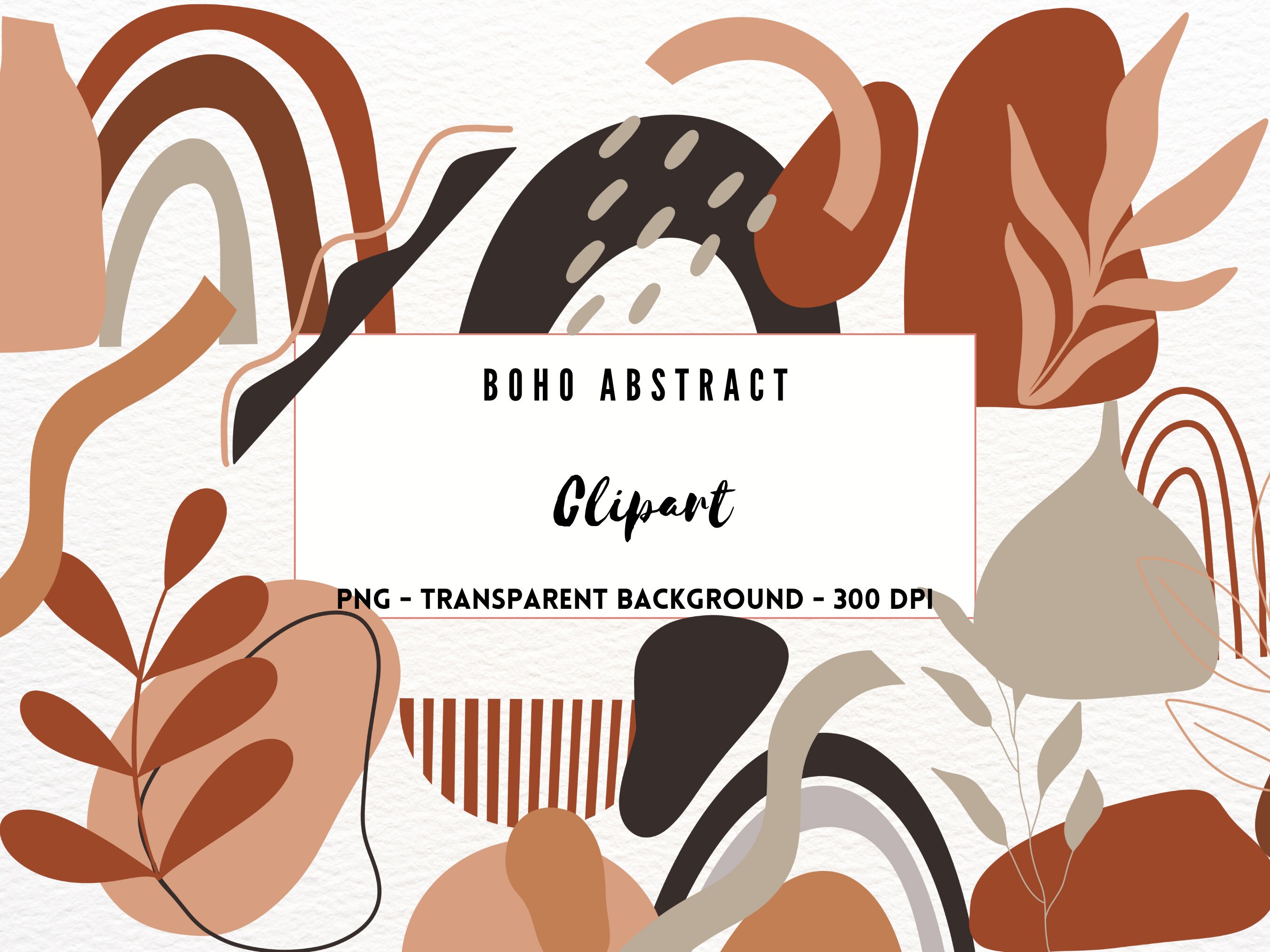 Boho Abstract Clipart Bundle Modern Boho Instant Download Abstract ...