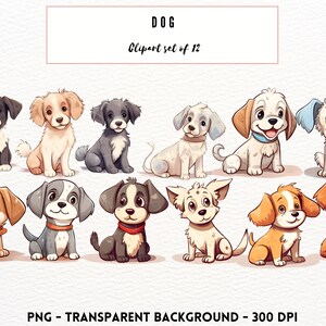 Watercolor Puppies Clipart Dog Clipart Puppies PNG Dog PNG - Etsy
