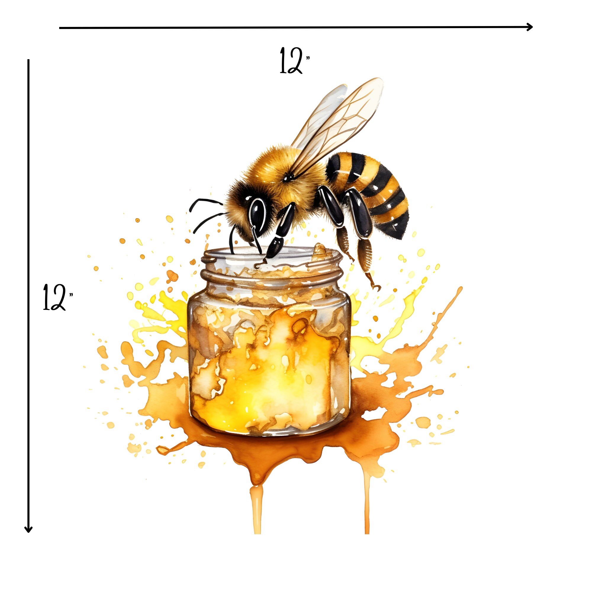 Honey Bees Watercolor Clipart, Bumble Bees Clipart, Honey Bees Clipart ...