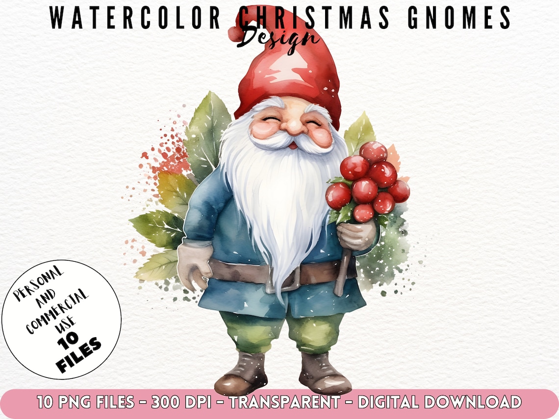 Christmas Clipart Festive Gnomes Clipart Christmas Gnomes - Etsy