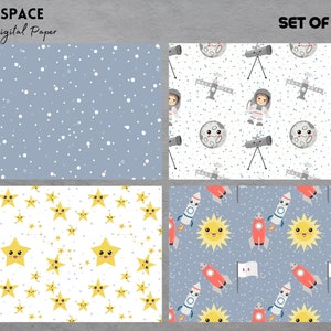 Outer Space Digital Paper Seamless Digital Paper Astronaut Digital ...