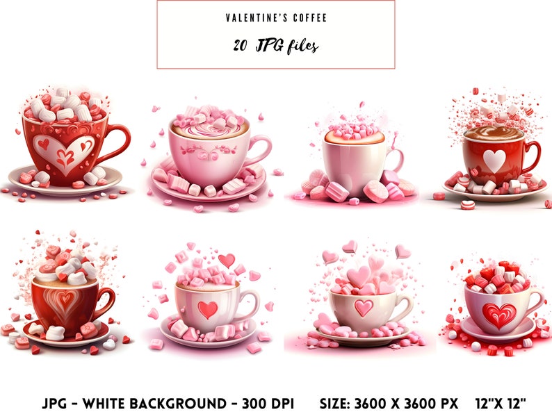 Valentine's Day Clipart, Printable Love Elements, Cute Valentine's ...