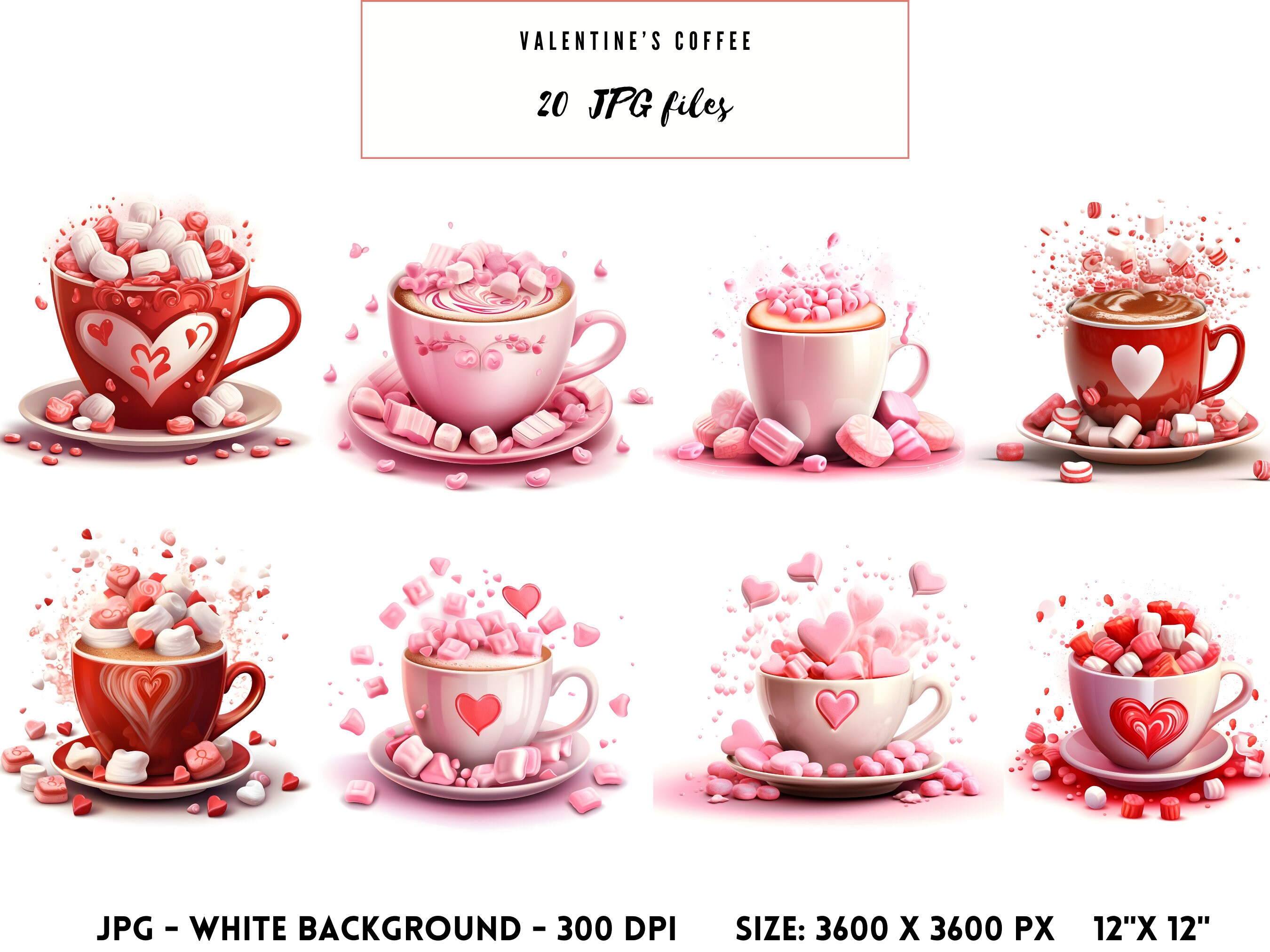 Valentine's Day Clipart, Printable Love Elements, Cute Valentine's ...