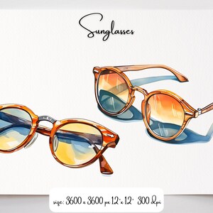 Sunglasses Clipart, Sunglasses Clip Art, Summer Clipart, Retro ...