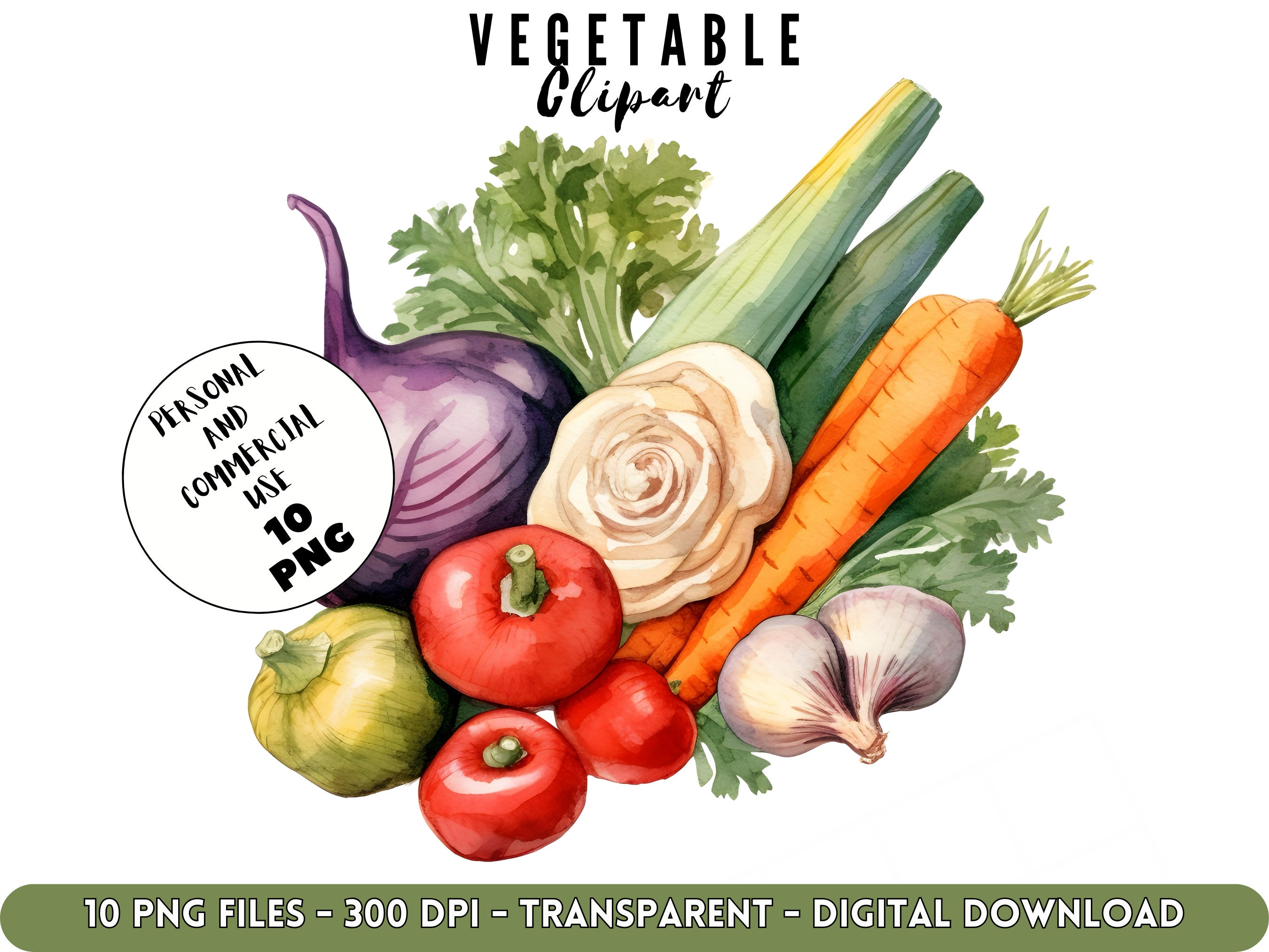 Garden Vegetables PNG Bundle, Vegetables Clipart, Nature PNG Farm ...