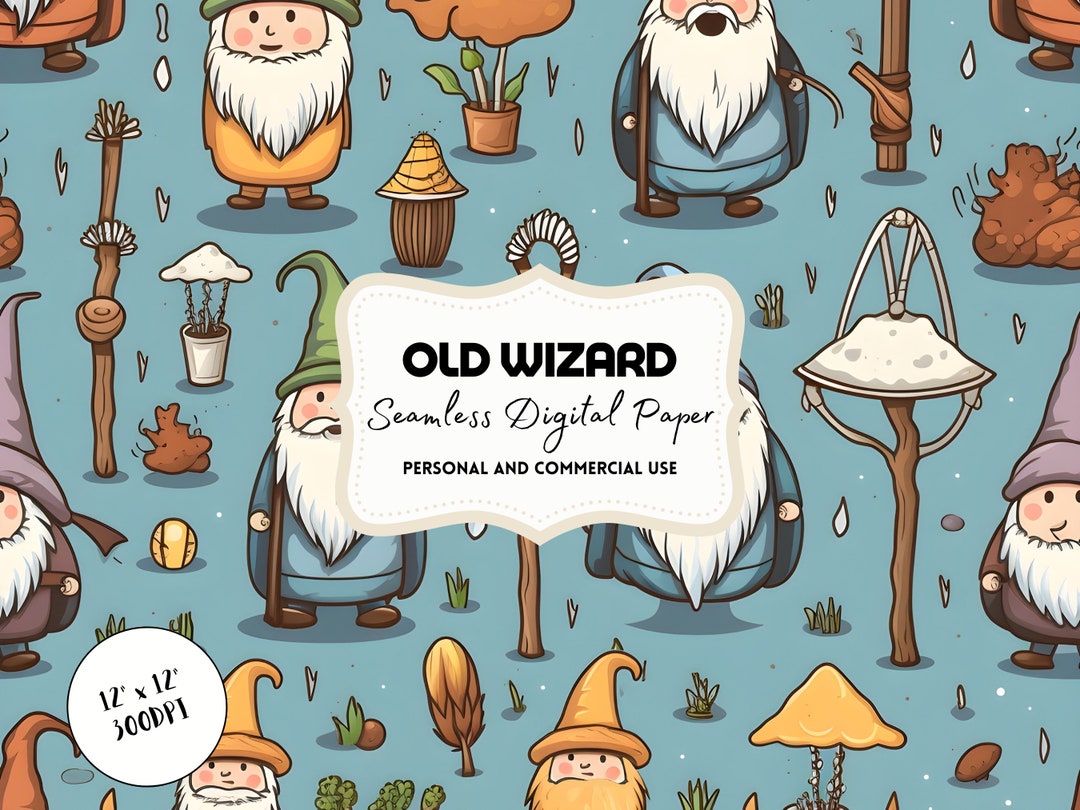 Wizard Pattern Cute Seamless Pattern Wizard Junk Journal Magic ...