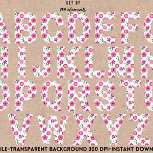 Alphabet Clipart Floral Alphabet Letters Clipart Alphabet Graphics ...