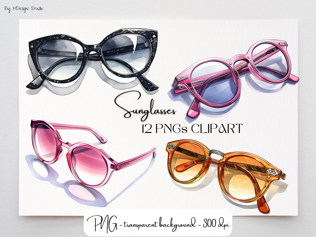 Sunglasses Clipart, Sunglasses Clip Art, Summer Clipart, Retro ...