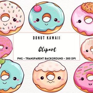 Donuts Clipart Bundle Png Doughnut Clipart Food Clipart Kawaii Donuts ...