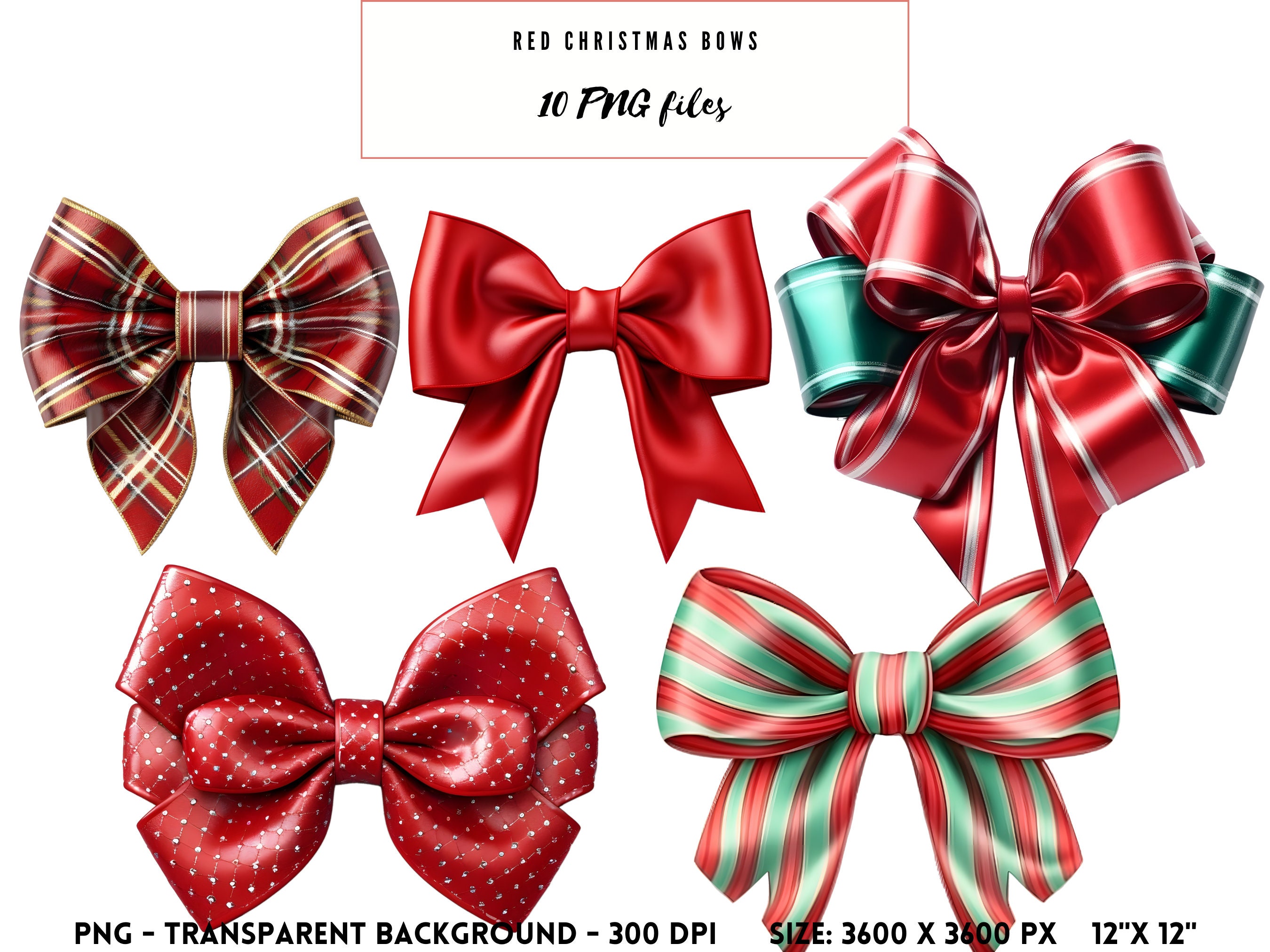 Christmas Bow Clipart, Red Bow Clipart, Christmas Clipart, Red Ribbon ...