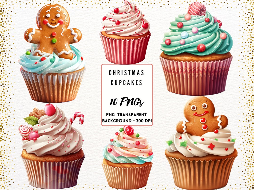Christmas Cupcake Clipart PNG Cupcake Clipart Christmas Treats Clipart ...