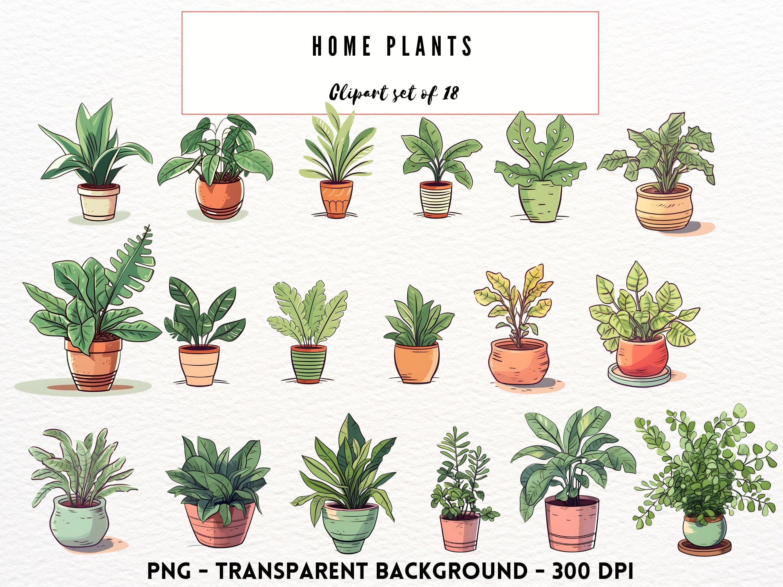 Home Plants Clipart Potted Plants Clipart Watercolor Home Plant PNG ...