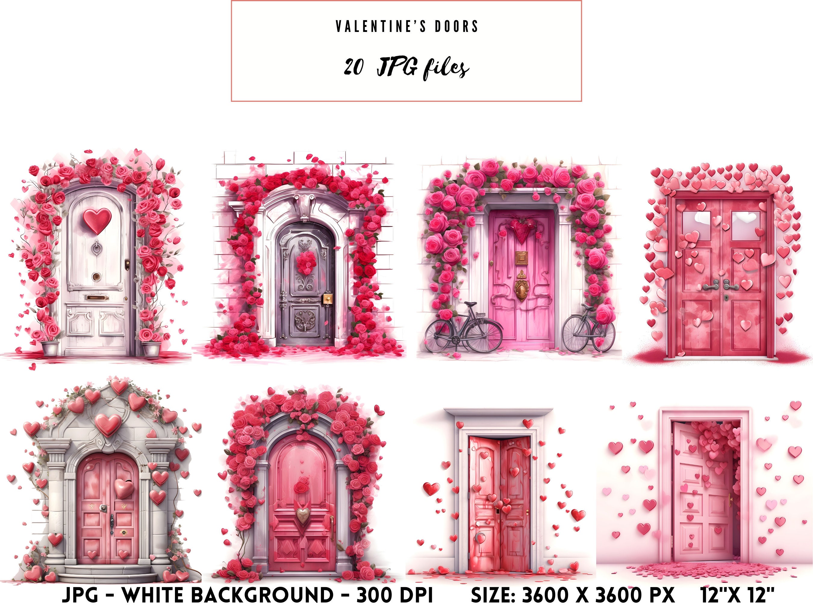 Valentine's Day Clipart, Door Clipart, Printable Valentine's, Valentine ...