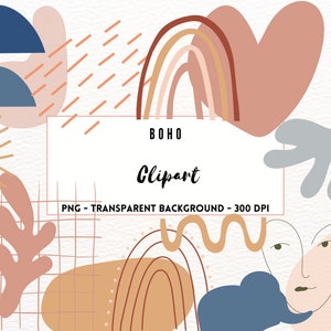 Boho Abstract Clipart Bundle Modern Boho Instant Download Abstract ...