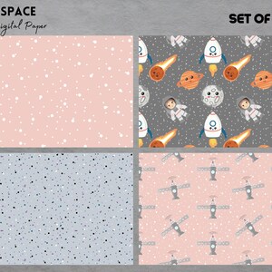 Outer Space Digital Paper Seamless Digital Paper Astronaut Digital ...