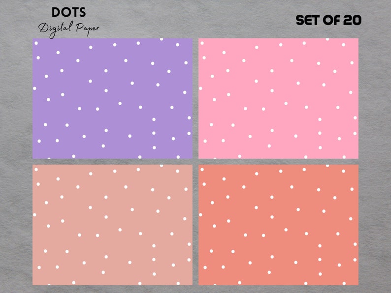 Rainbow Polka Dot Digital Paper Set Polka Dot Papers Rainbow - Etsy