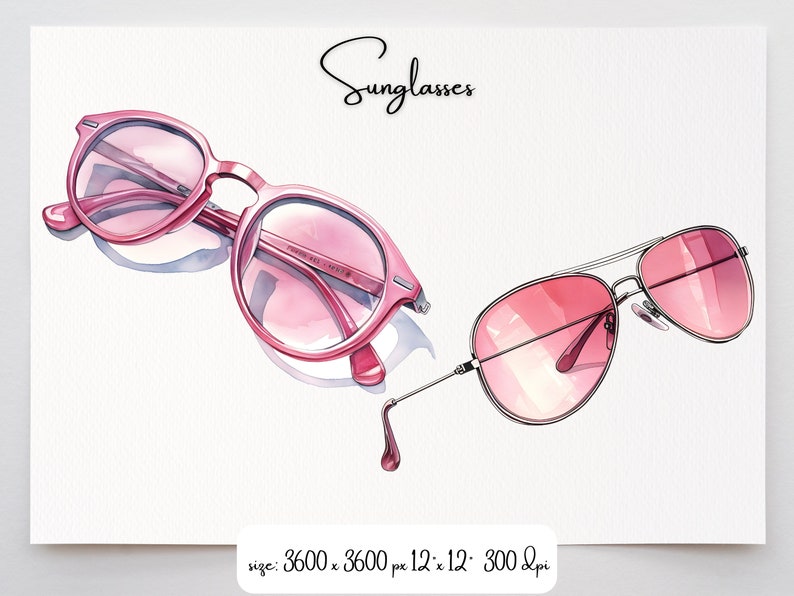 Sunglasses Clipart, Sunglasses Clip Art, Summer Clipart, Retro ...
