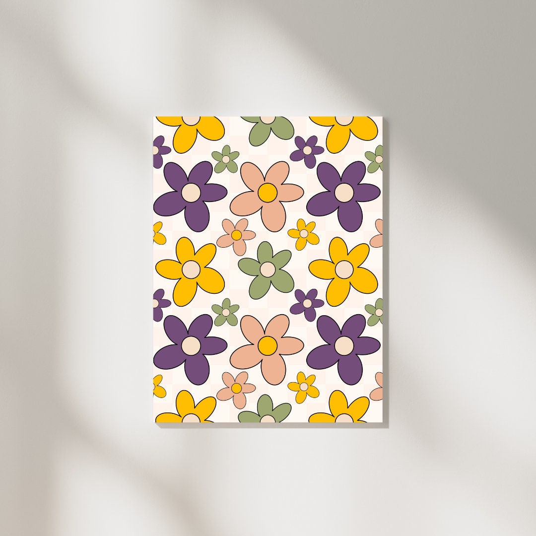 Retro Digital Paper Retro Floral Seamless Pattern Flowers Retro ...