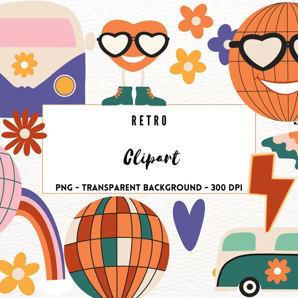 Groovy One Clip Art - Etsy