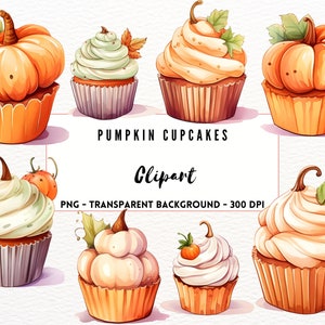 Pumpkin Spice Clipart Pumpkin Cupcakes Clipart Autumn Holiday - Etsy