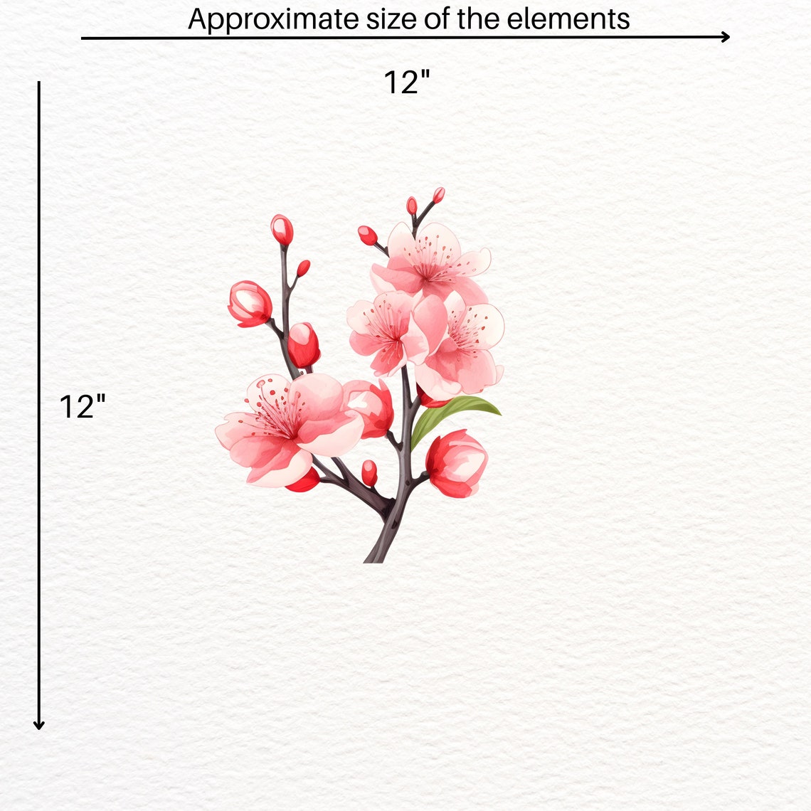 Floral Clipart Cherry Blossom Bouquet Watercolor Cherry Blossom PNG ...