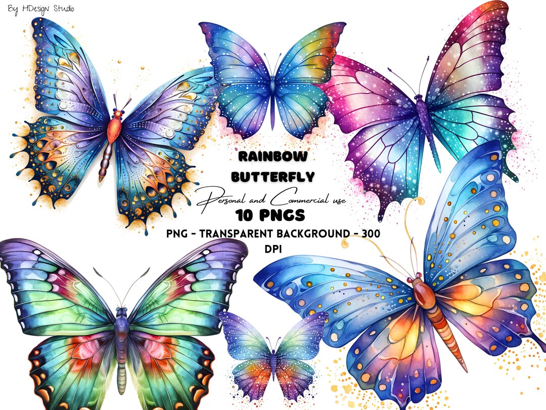 Rainbow Butterfly Clipart, Butterfly PNG, High Quality Butterfly Clip ...