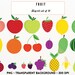 Fruit Clipart Bundle Cute Clip Art Set Strawberry Apple Cherry Clipart ...