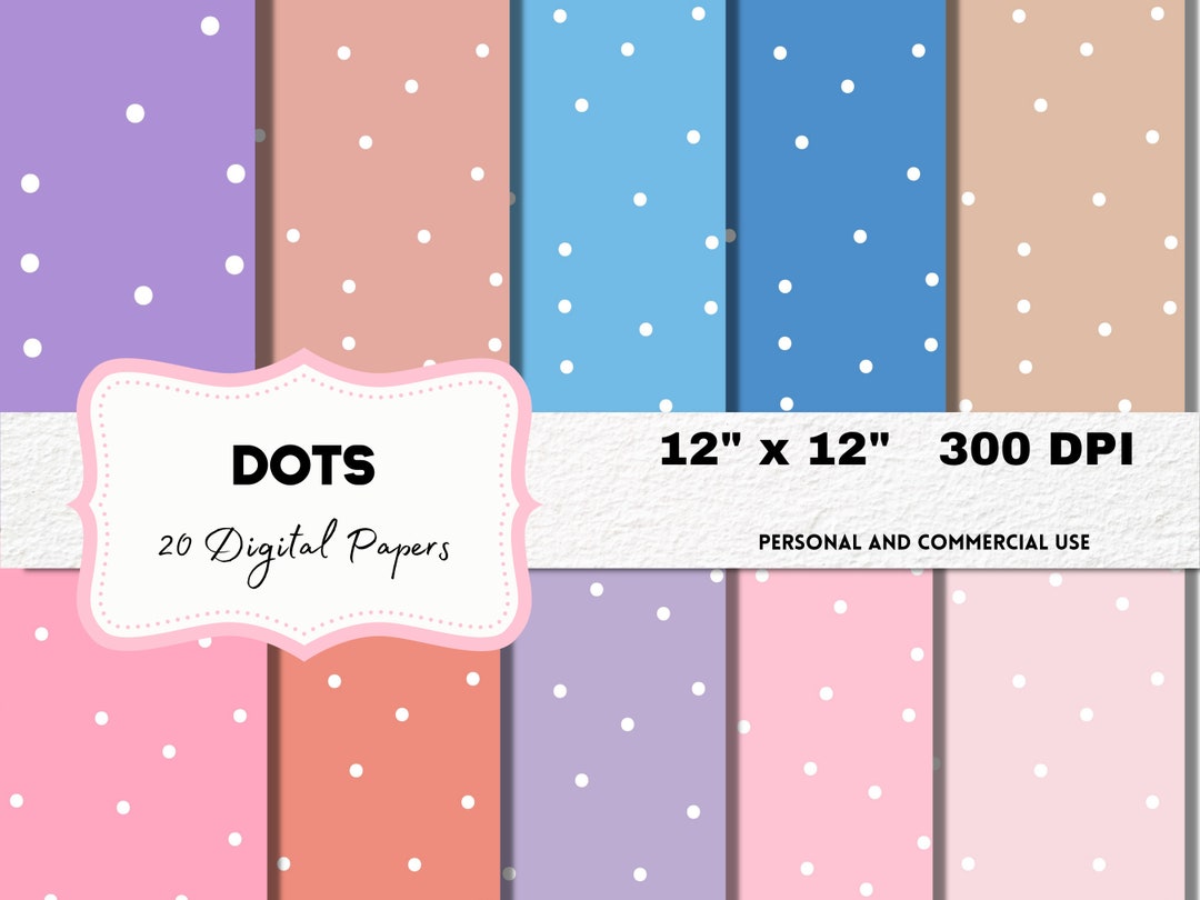 Rainbow Polka Dot Digital Paper Set Polka Dot Papers Rainbow - Etsy