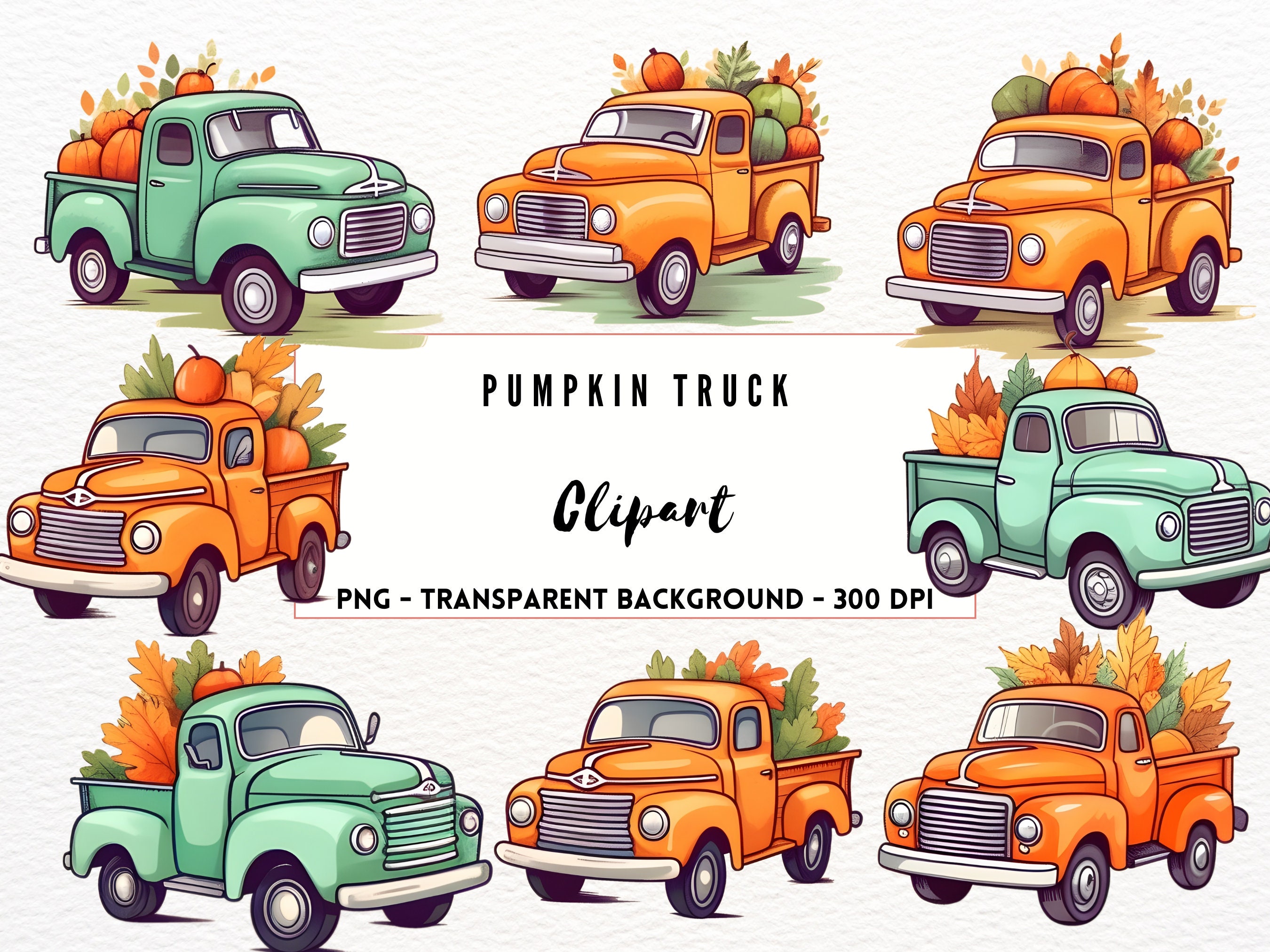 Pumpkin Truck Clipart Fall Pumpkin Truck Clipart Pick up Car Clip Art ...