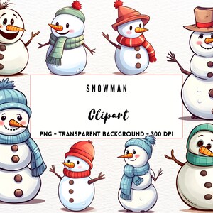 Snowman Png Clipart Retro Snowman Clip Art Christmas Clipart Card ...