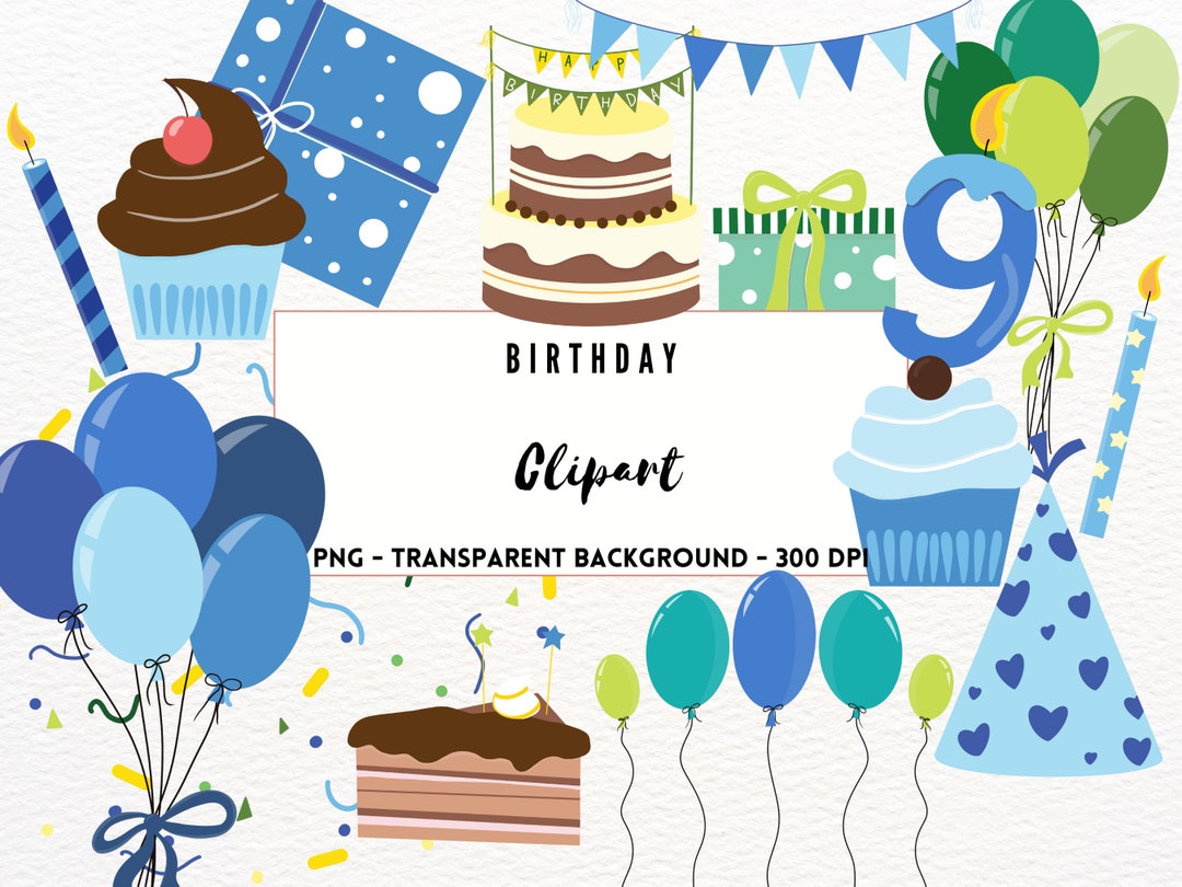 Birthday Clipart Bundle Birthday Boy Clipart Set Birthday Party Clipart ...