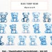 Teddy Bear Nursery Clipart Blue Baby Bear Printable Nursery Watercolor ...